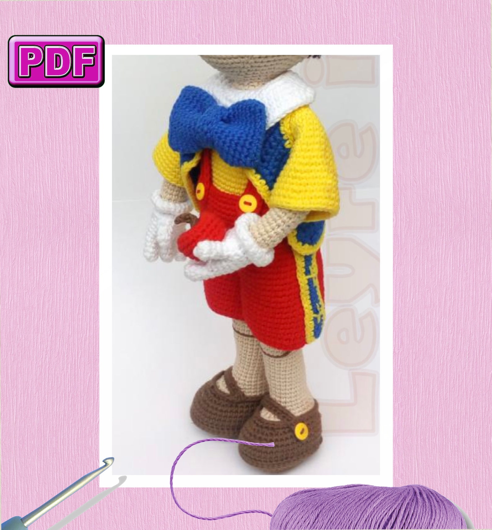 Pinocchio Amigurumi Pattern PDF Instant Download Crochet Pattern PDF ...