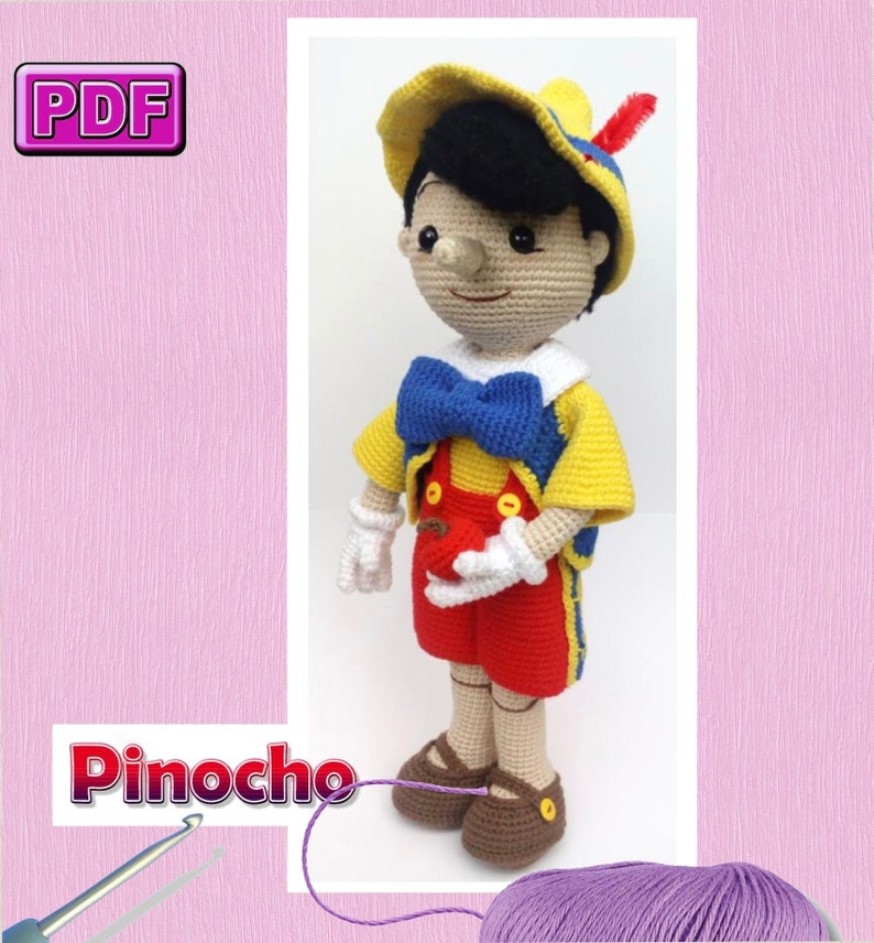 Pinocchio Amigurumi Pattern PDF Instant Download Crochet Pattern PDF ...
