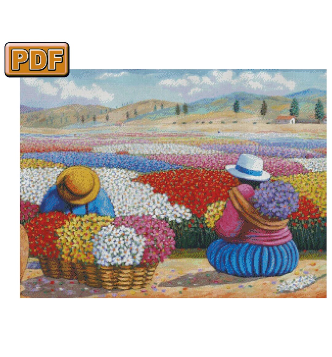 Flower Pickers V Cross Stitch Pattern PDF Instant Download Cross Stitch ...
