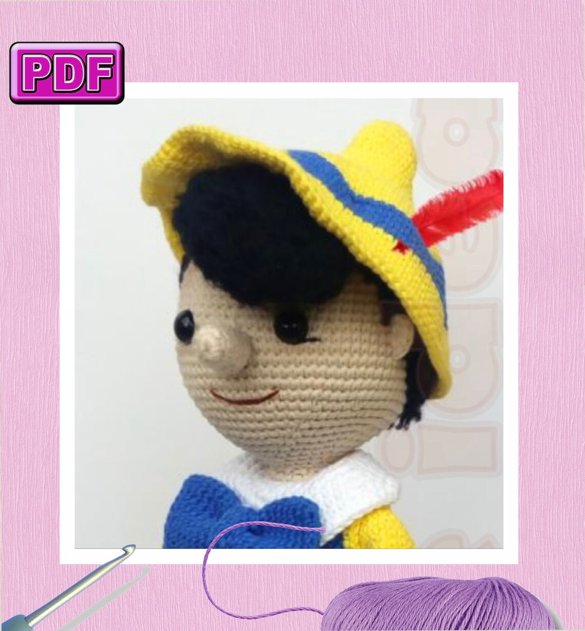 Pinocchio Amigurumi Pattern PDF Instant Download Crochet Pattern PDF ...