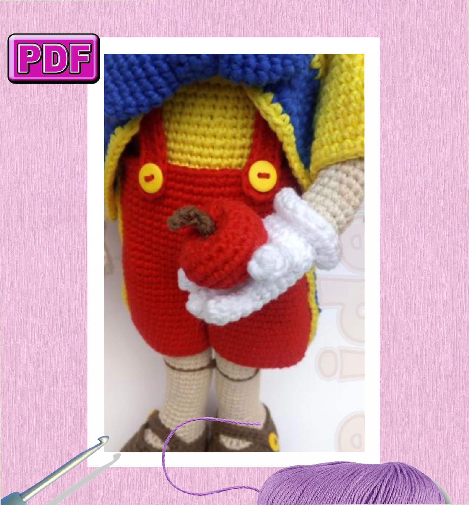 Pinocchio Amigurumi Pattern PDF Instant Download Crochet Pattern PDF ...