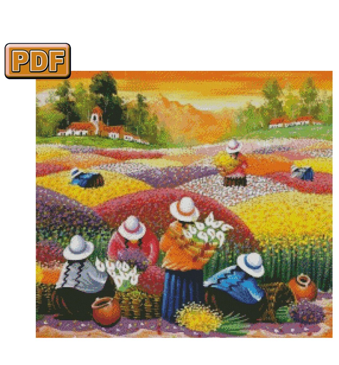 Flower Pickers IV Cross Stitch Pattern PDF Instant - Etsy