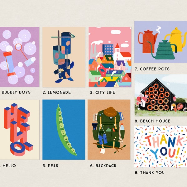 Illustrated Postcard - Etsy