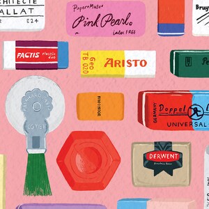 Art Print Erasers 21x30 - Collection of Illustrated Colorful Erasers ...