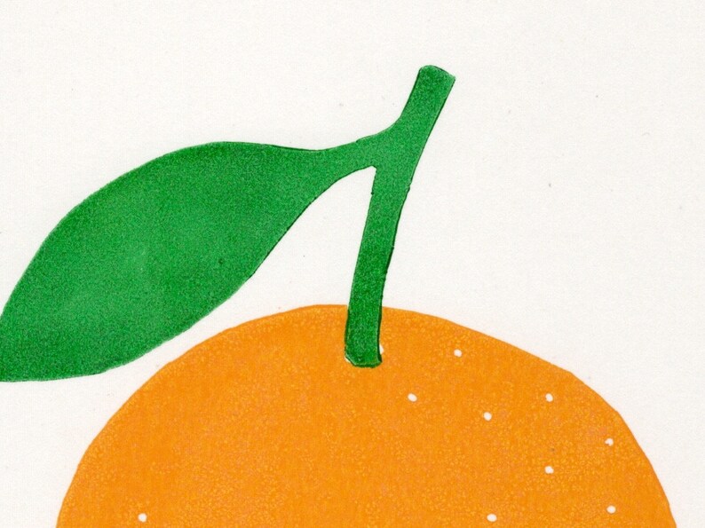 Linocut Print Bright Orange 17x24 cm Two Coloured Handmade - Etsy Nederland