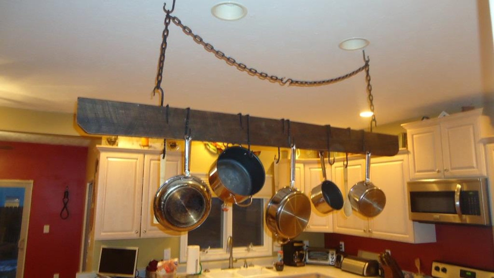 One-arm-bandit Hand Crafted Hanging Pot Rack 6' Long - Etsy