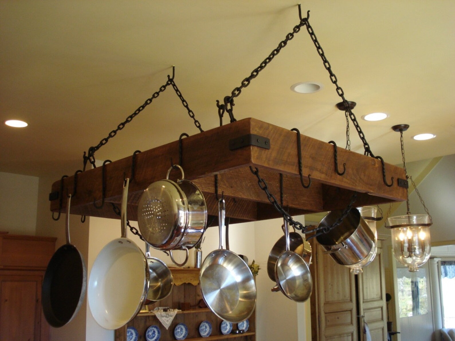 Custom Crafted Pot Rack With Forged Steel Hardware - Etsy