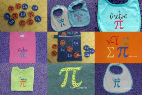 Set of 8 Pi Day Embroidery Designs | Etsy