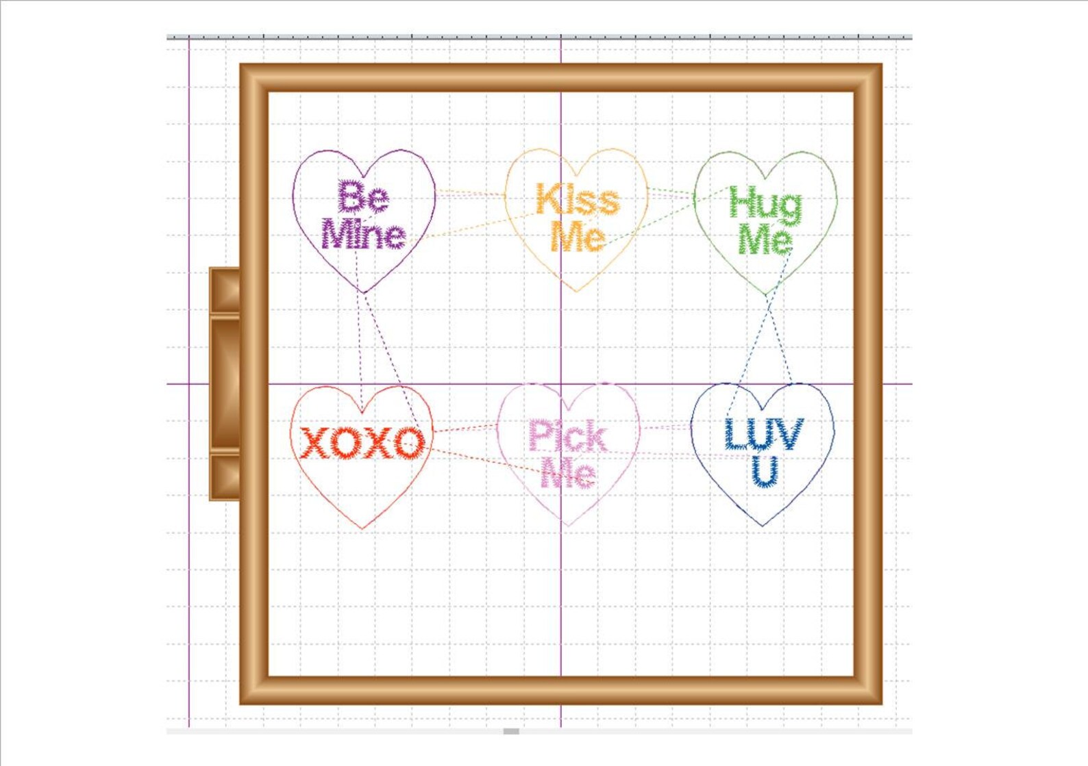 Conversation Heart Tic Tac Toe Pieces Feltie Machine - Etsy