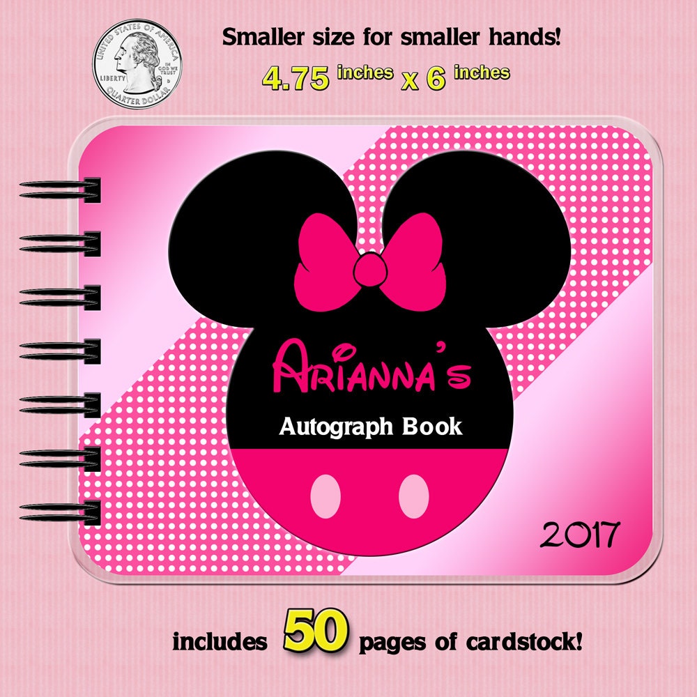 Disney Autograph Book PINK Minnie Mouse Journal Notebook | Etsy