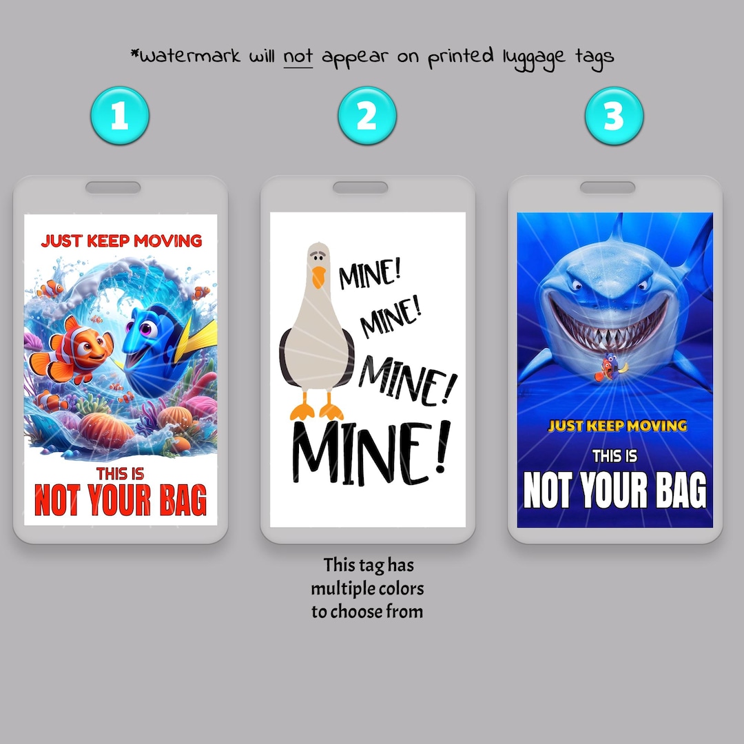 Finding Nemo Disney Bag Tags Luggage Tags - Etsy