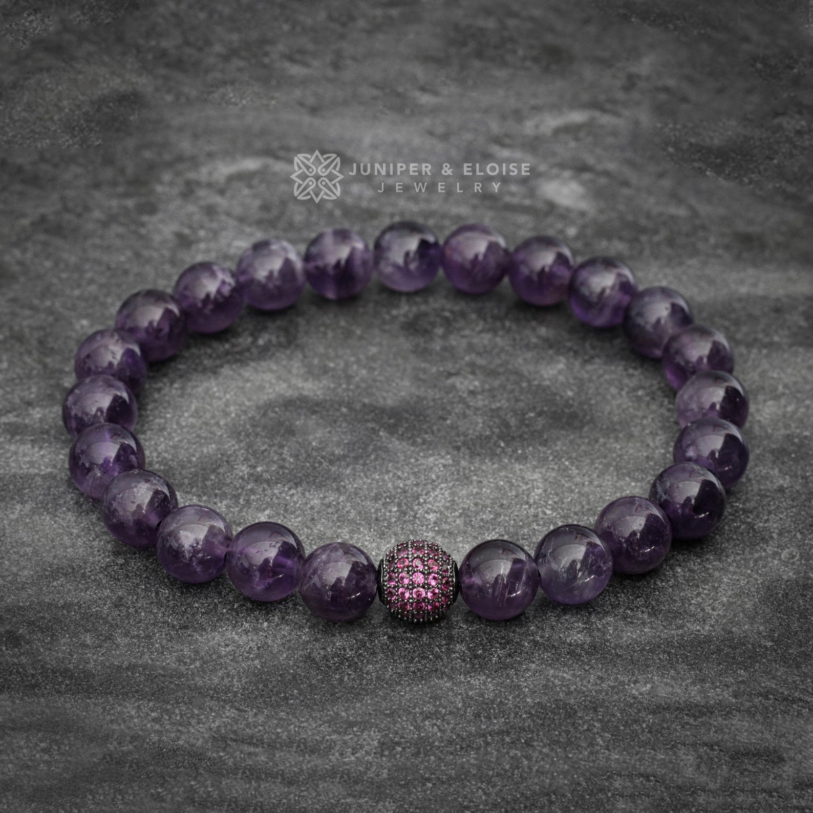 Womens Amethyst Bracelet With Fuchsia Zircon Gift for Her | Etsy