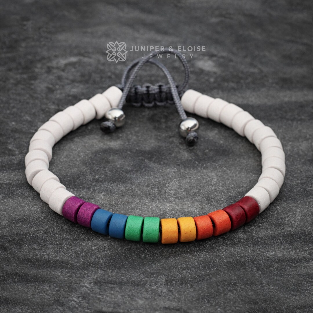 Bracelet for Free People, Rainbow Colors Bracelet, LGBT Bracelet, Pride ...