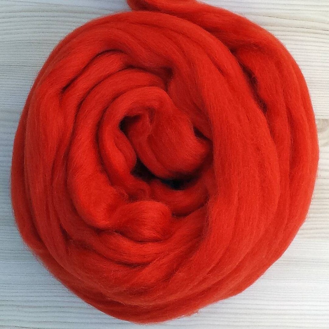 Begonia Red Merino Wool Tops / Roving / Fleece felting Spinning ...