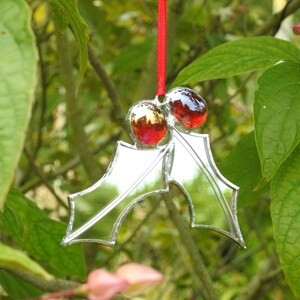 Mirror Glass Holly Christmas Decoration,red Glass Nuggets,single or ...