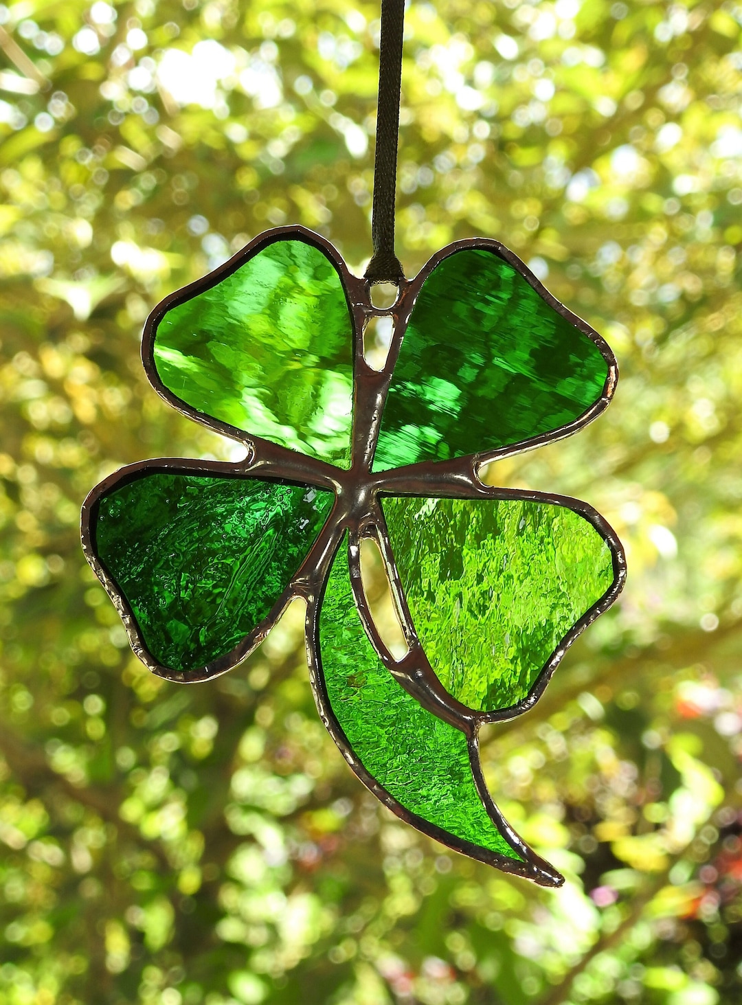 Stained Glass Four Leaf Clover,shamrock,suncatcher.hanging Window Art ...