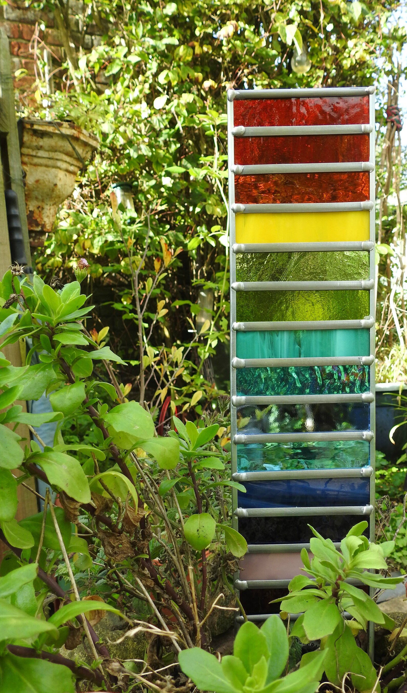 Stained Glass Panelgarden Suncatcher 'rainbow - Etsy UK