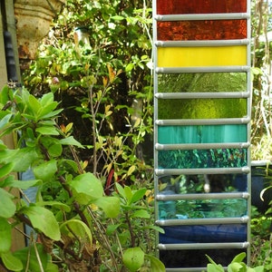 Stained Glass Panel,garden Suncatcher 'rainbow Stripes' Top Quality ...