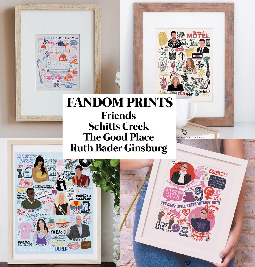 A4 Fandom Prints of Popular TV Series the Good Place, Friends RBG ...