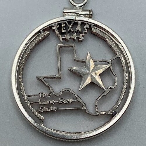 Texas Pendant Texas Necklace Lone Star State Pendant TX - Etsy