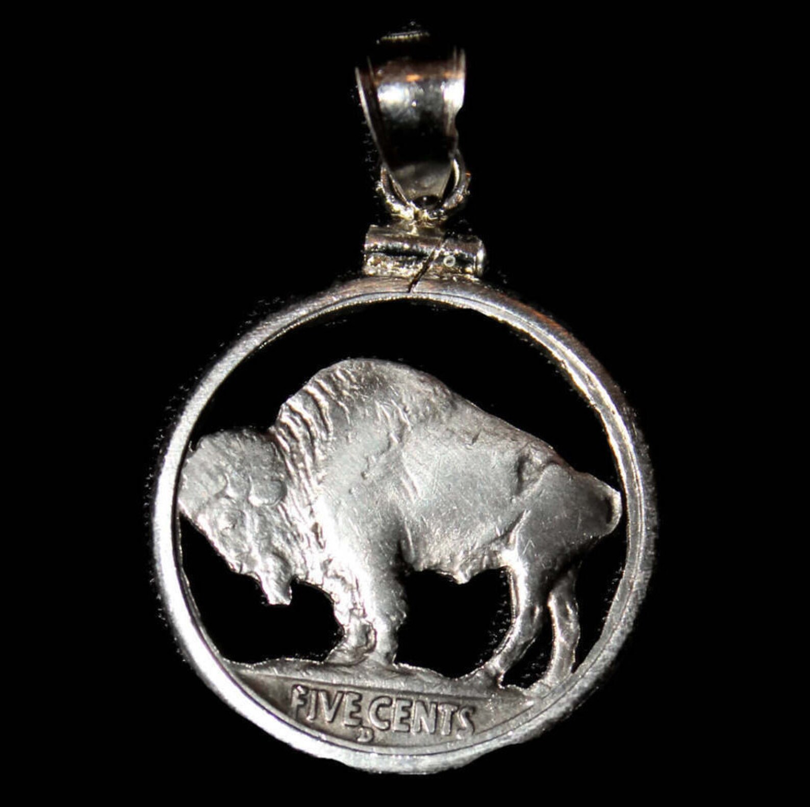 Buffalo Nickel Cut Coin, Necklace Pendant, Indian, South Western - Etsy
