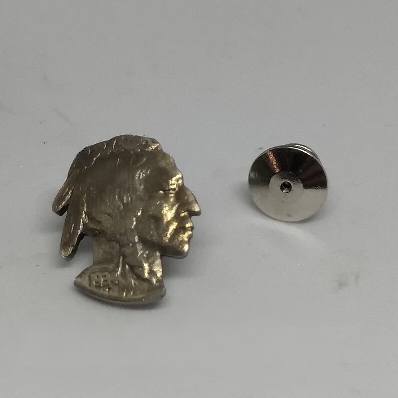 Indian Head Nickel Cut Coin Tie-tack or Lapel Pin Western - Etsy