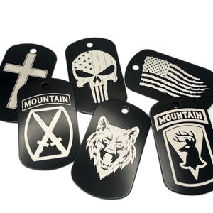 Logo Unit Military Dog Tags / Custom Engraved / Army National Guard - Etsy
