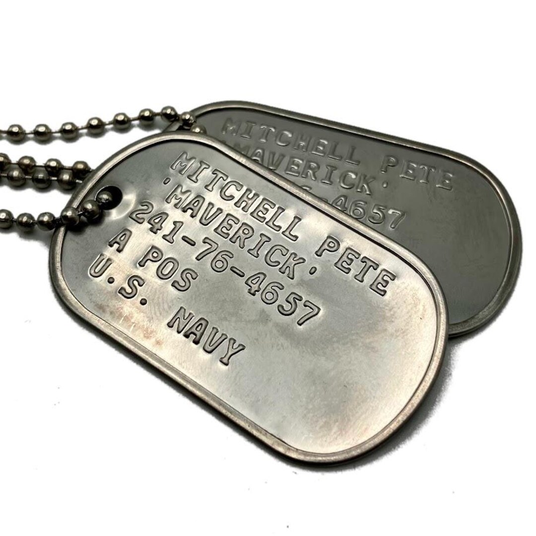 Maverick Pete Mitchell Navy Dog Tags Stainless Steel, Prop Cosplay ...