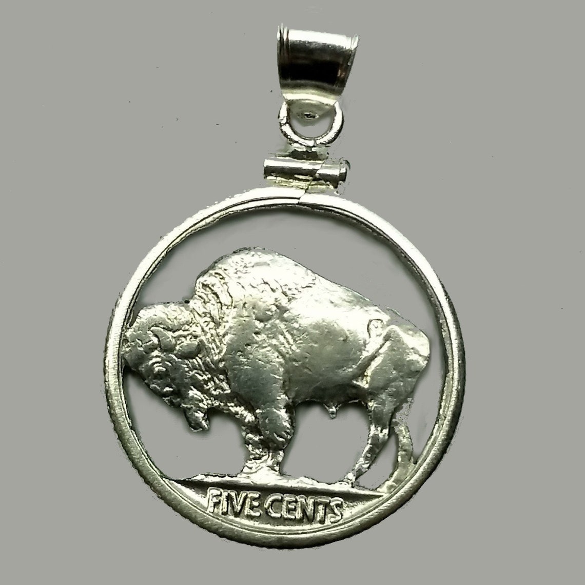Buffalo Nickel Cut Coin, Necklace Pendant, Indian, South Western - Etsy