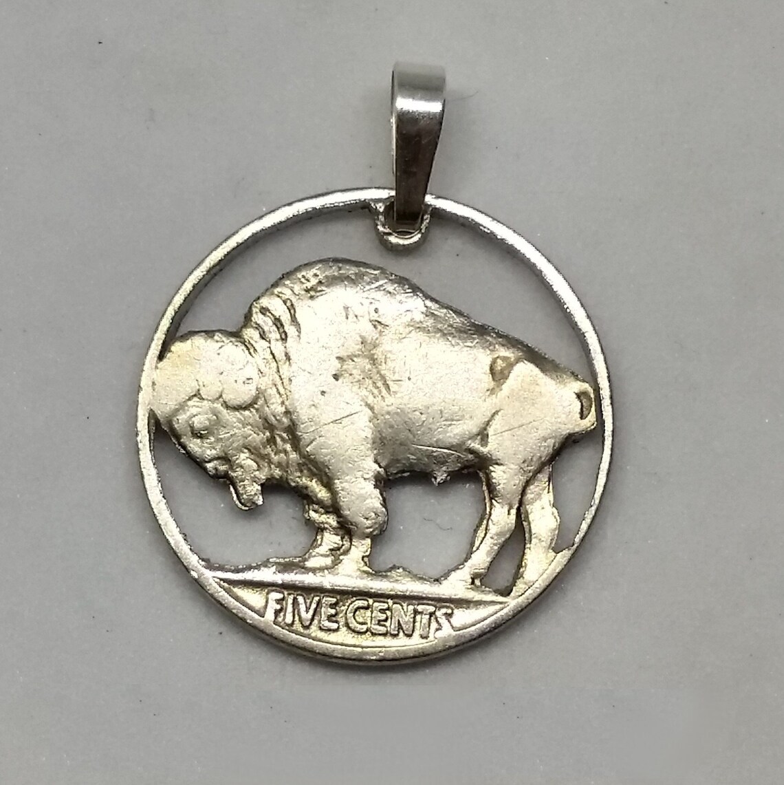 Buffalo Nickel Cut Coin, Necklace Pendant, Indian, South Western - Etsy