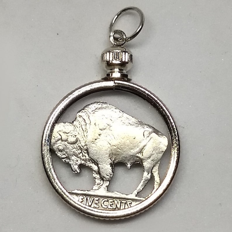 Buffalo Nickel Cut Coin, Necklace Pendant, Indian, South Western - Etsy