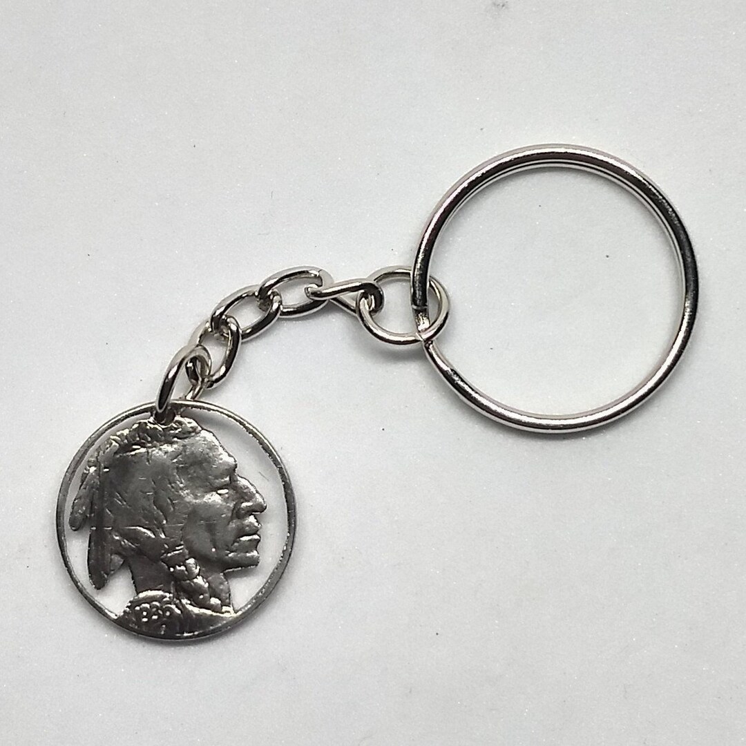 Indian Nickel Keychain, Western, Buffalo - Etsy