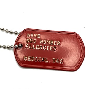 Military ID Dog Tags / Stainless Steel / Personalized Custom Embossed ...