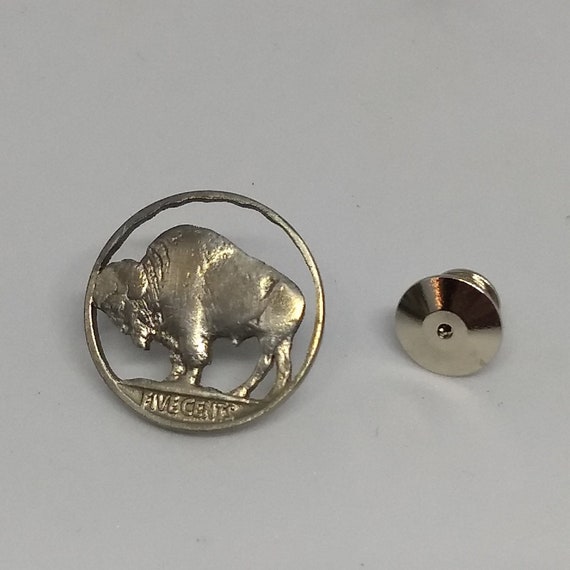 Buffalo Nickel Cut Coin Tie-tack or Lapel Pin | Etsy