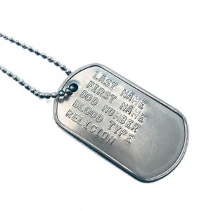 Military ID Medical Allergy Dog Tags / Stainless Steel / Personalized ...
