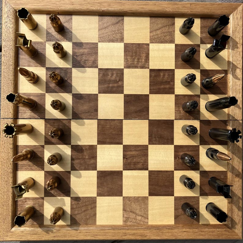 Bullet Casing Chess Piece Set 50 BMG, Unique Handmade Game, Man Cave ...
