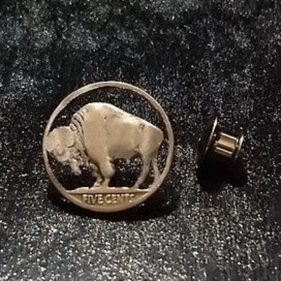 Buffalo Nickel Cut Coin Tie-tack or Lapel Pin | Etsy