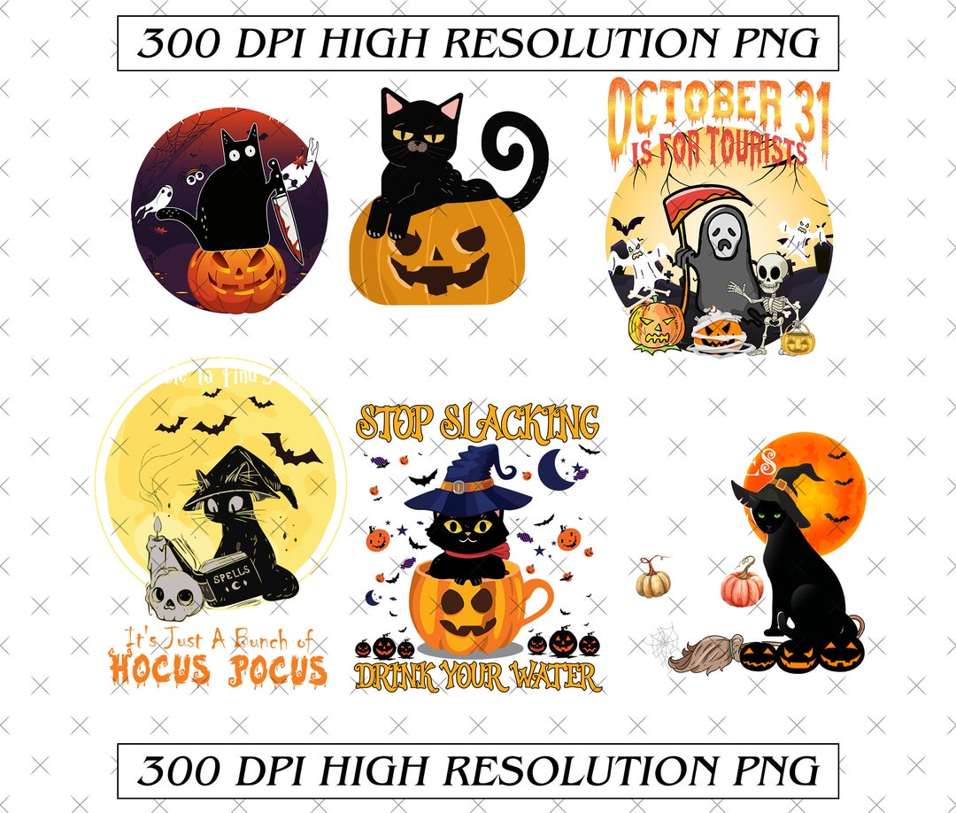 Black Cat Pumpkin Png, Ghots Cat Png, Retro Halloween Png, Gothic Png ...