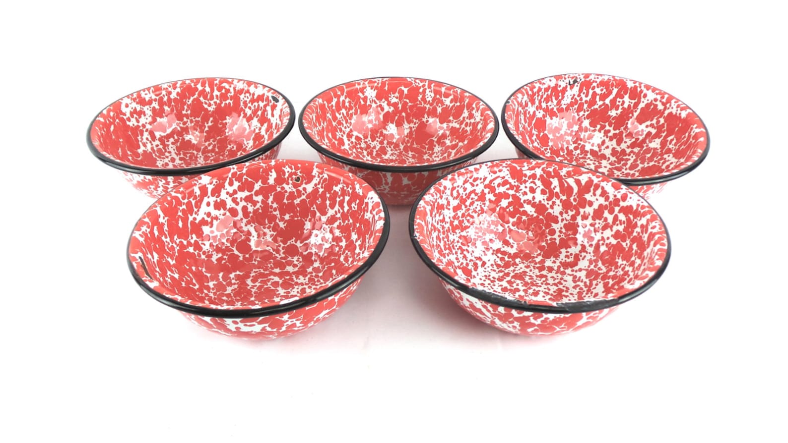 SIX Spatterware Bowls Enamelware Camping Equipment Vintage - Etsy