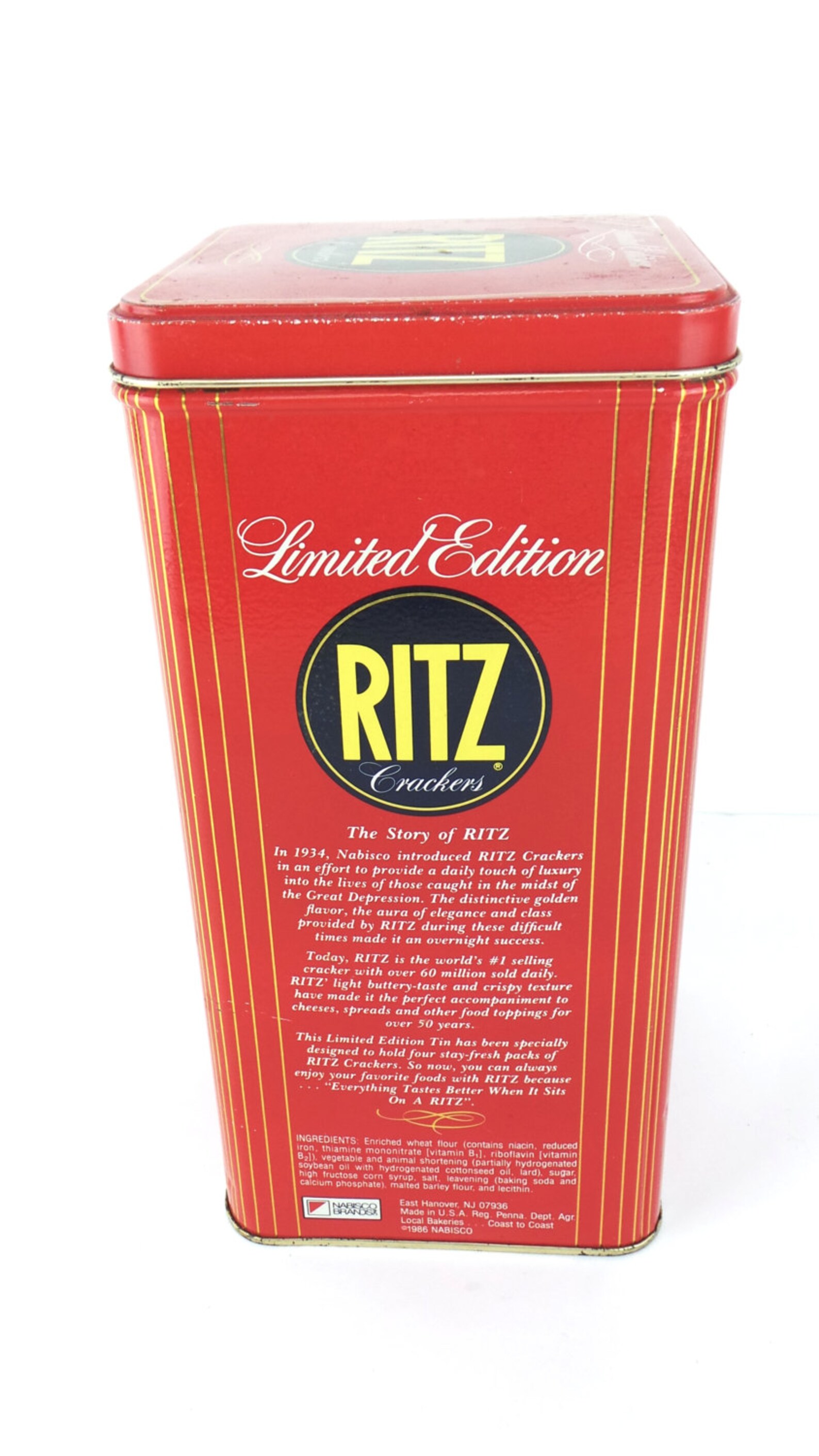 Ritz Tin, Vintage Ritz Tin, 1986 Ritz Tin, Vintage Ritz Cracker Tin ...