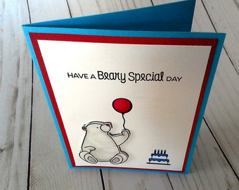 Bear birthday card | Etsy