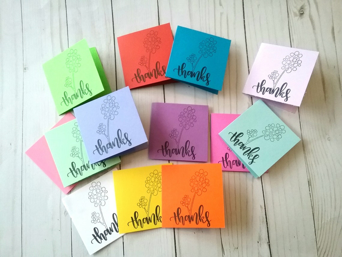 Floral Thank You Cards Bulk Thank You Cards Mini Note Cards - Etsy