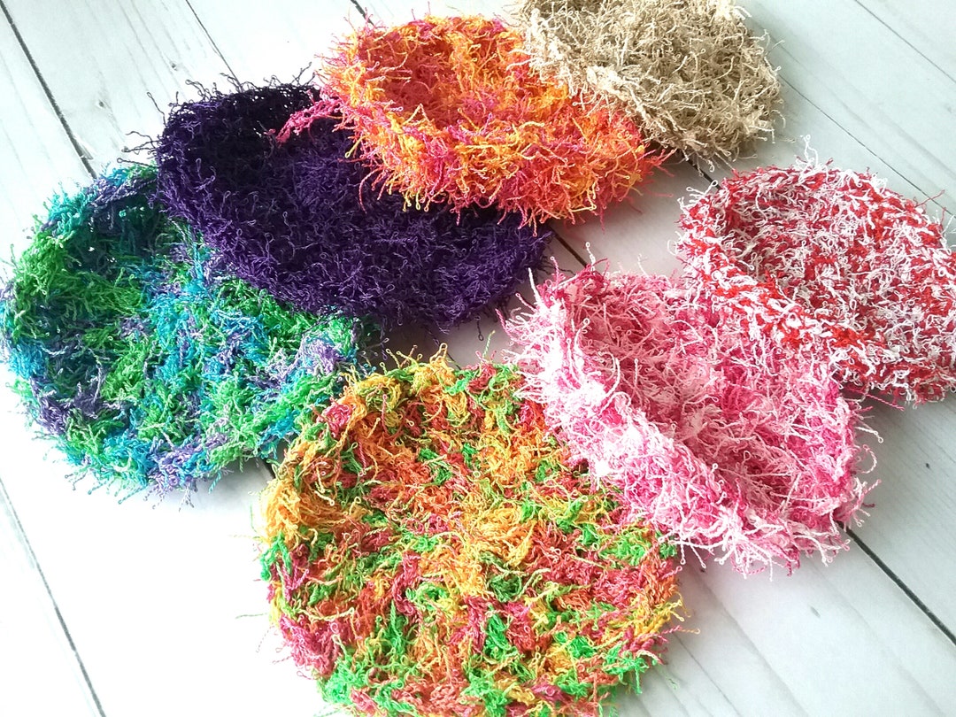 Crochet Dish Scrubbies, Reusable Scrubber, Housewarming Gift, Eco ...