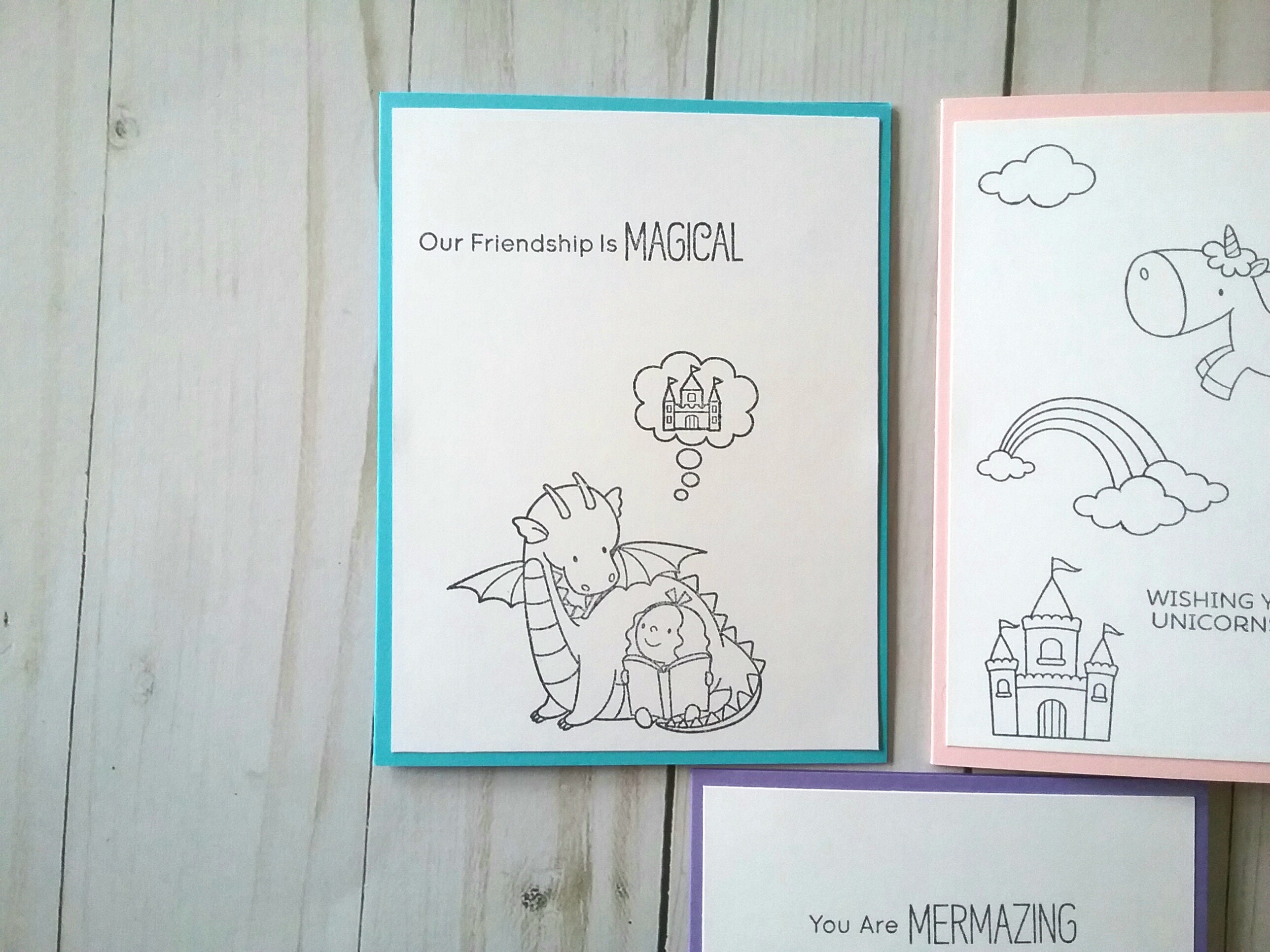 Color Your Own Cards Colorable Card Birthday Gift for Little - Etsy