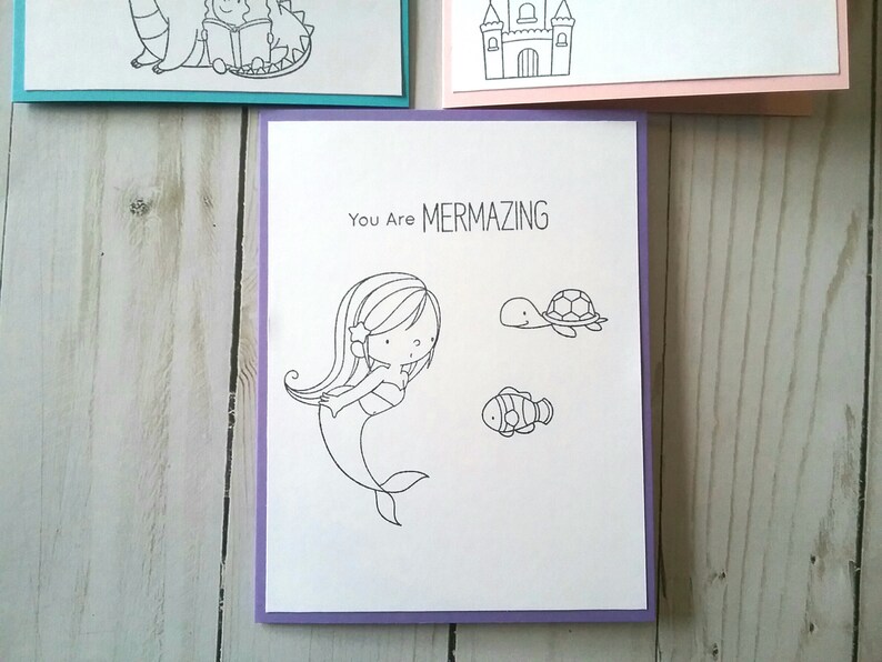 Color Your Own Cards Colorable Card Birthday Gift for Little - Etsy