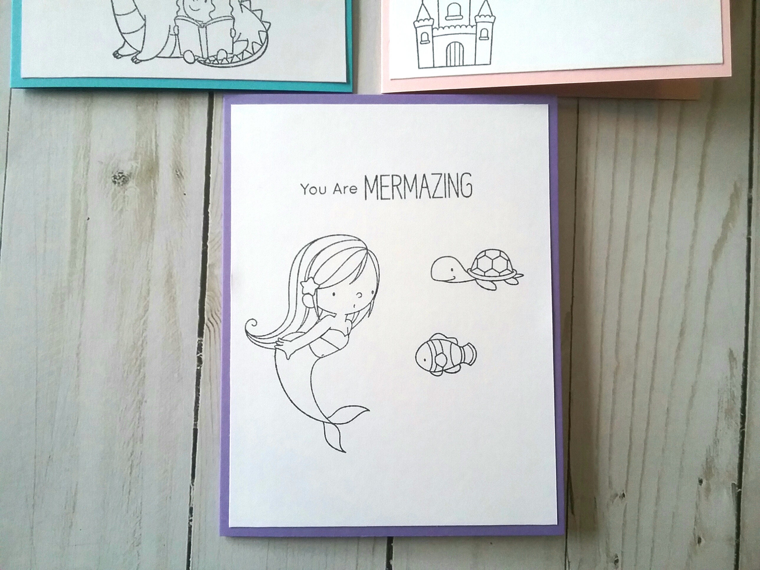 Color Your Own Cards Colorable Card Birthday Gift for Little - Etsy