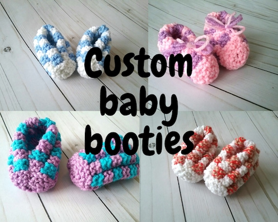 Custom Baby Booties Knit Baby Booties Baby Shower Gift for - Etsy