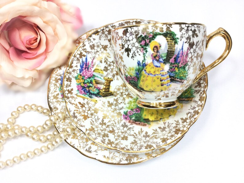 Gold Chintz Crinoline Lady English Creamer Sugar Bowl Cake - Etsy