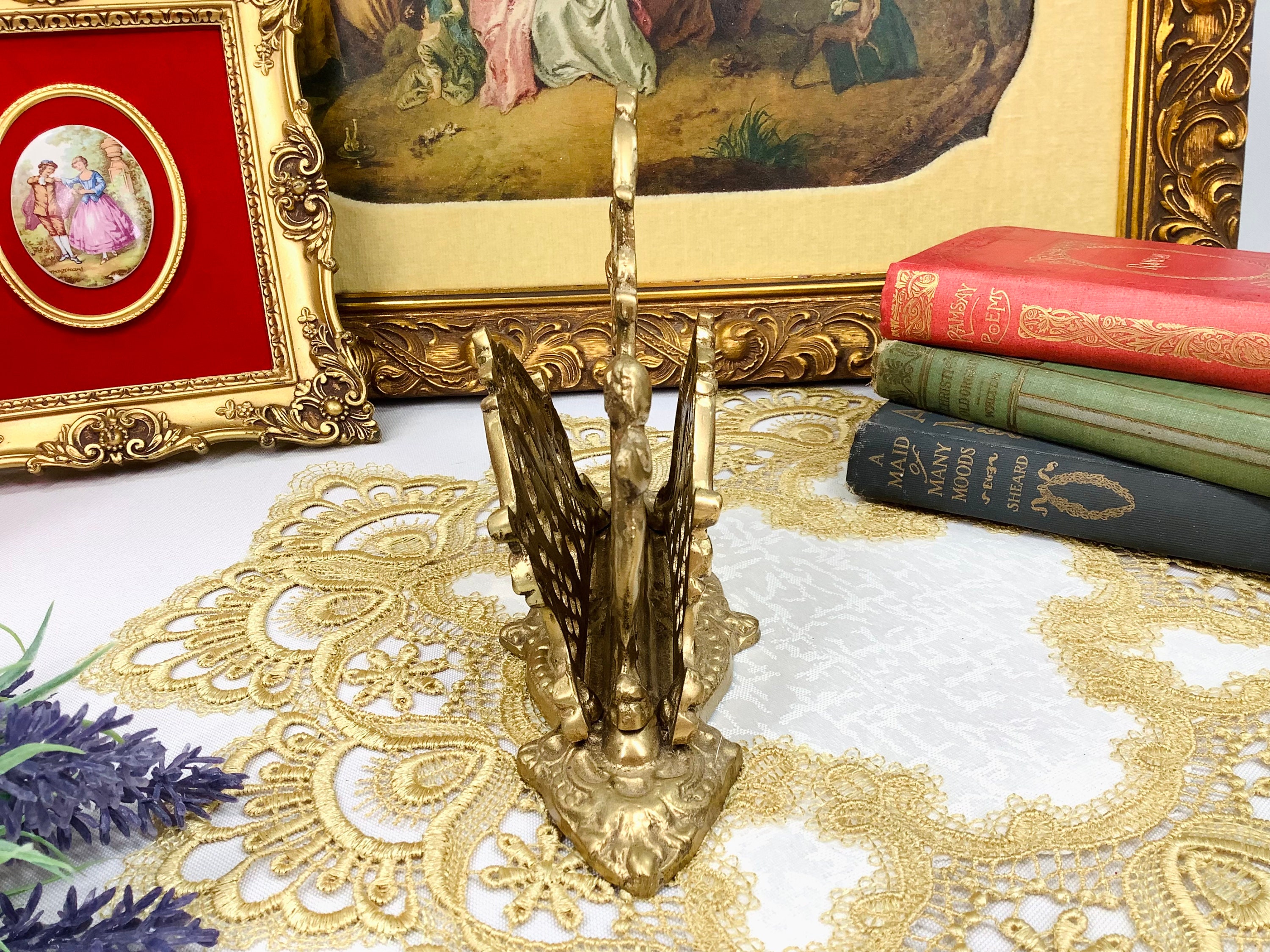 Cherub Victorian-Style Gold Letter Holder, Cherub Letter Holder ...