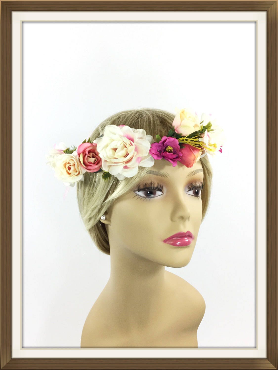 Ladies Spring Flower Crown, Flower Headband, Bridal Hair Accessory ...